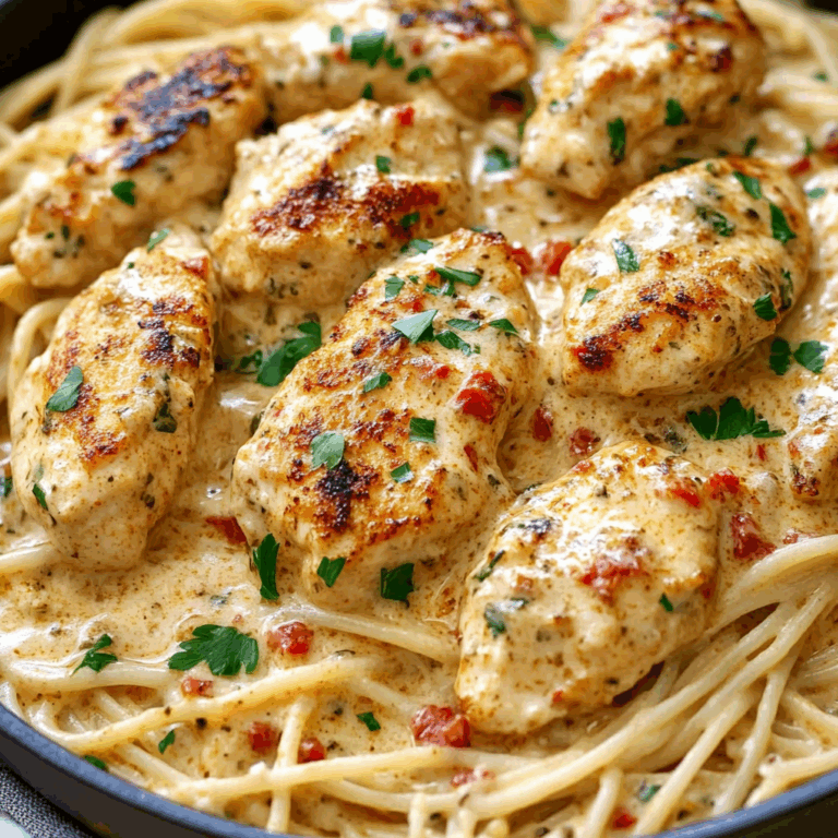 Easy Creamy Cajun Chicken Spaghetti with Garlic Mozzarella Sauce